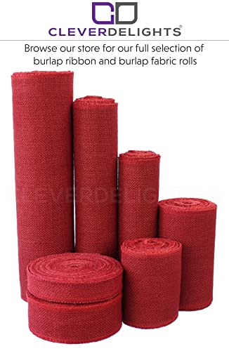 CleverDelights 12" Premium Red Burlap Roll - 50 Yards - No-Fray Finished Edges - Natural Jute Burlap Fabric