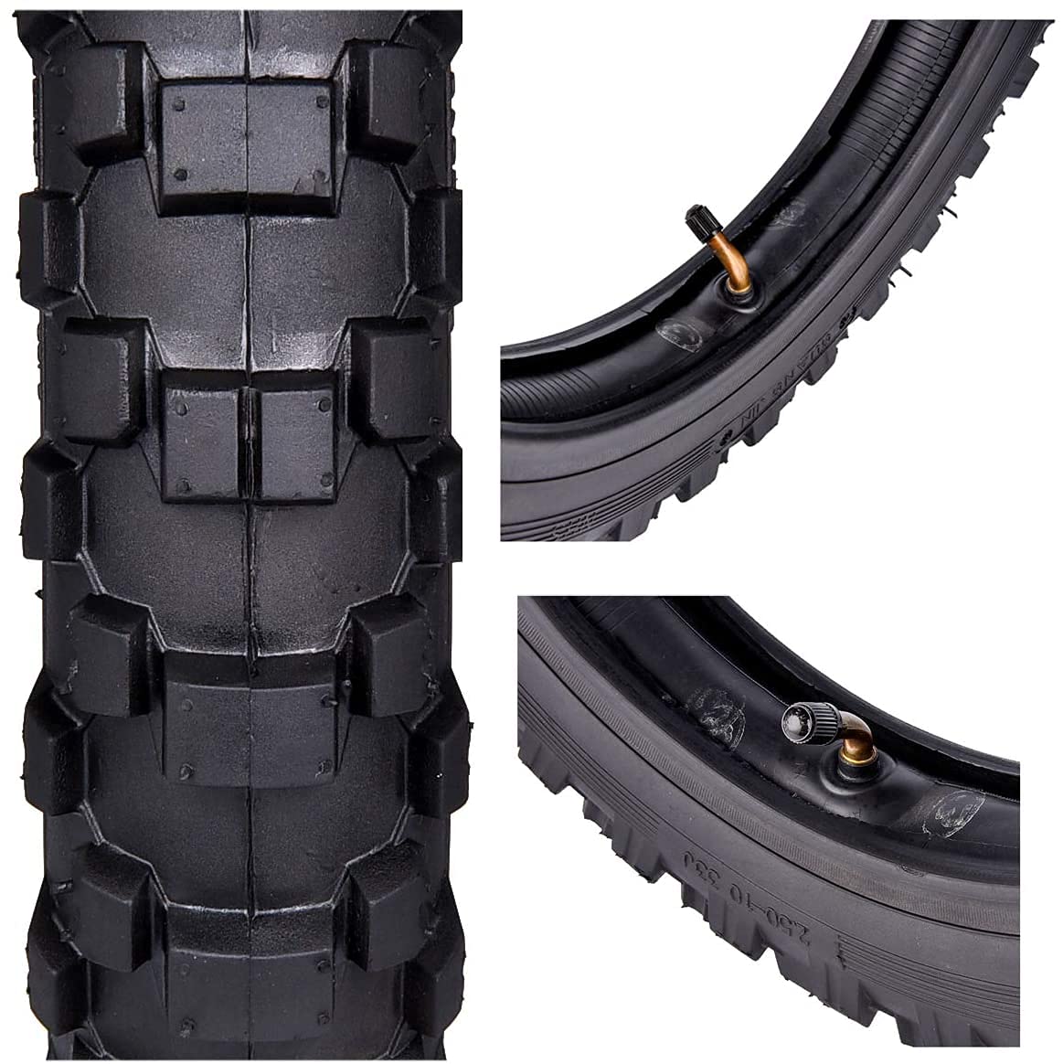 2.50x10 Tires 4 PR 33L& 2.5-10 Inner Tubes Replace 10 in Rim Off Road Motorcycle Dirt Bike PW50