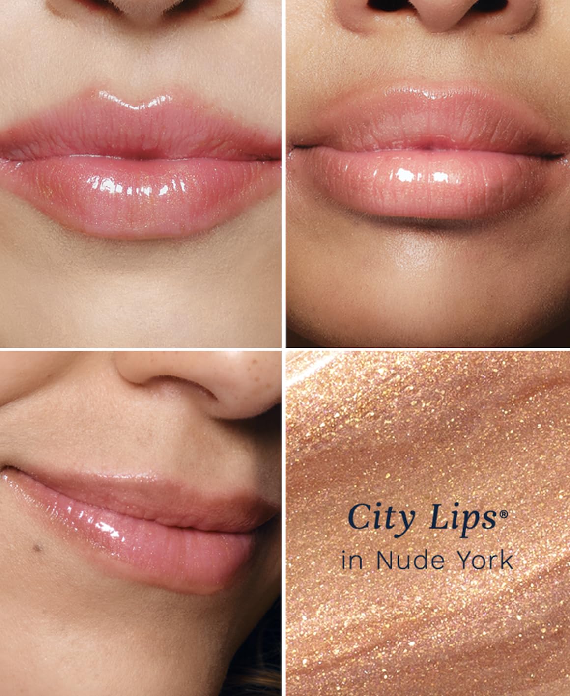 City Beauty City Lips Plumping Lip Gloss Nude York - High-Shine Gloss for Fuller, Younger-Looking Lips | Hydrating & Smoothing Lip Treatment Hyaluronic Acid