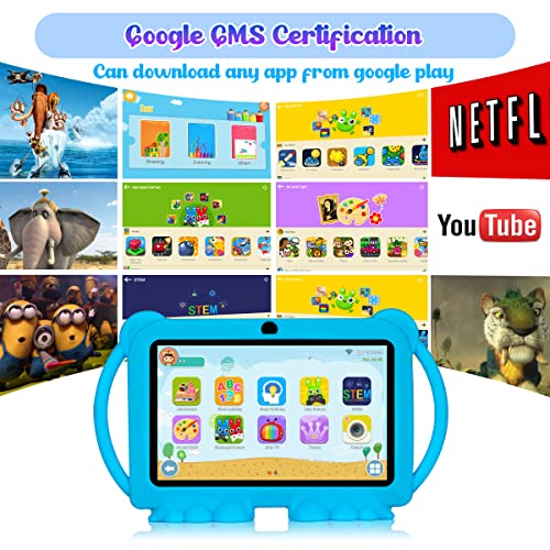 ATMPC Kids Tablet, 7 inch Tablet for Kids, 32GB ROM 3GB RAM Android 11.0 Toddler Tablet with 2.4G WiFi, GMS,Parental Control, Education APP, Dual Camera, Shockproof Case, Purple