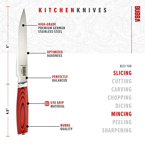BUBBA Kitchen Series 6" Utility Knife perfect for mincing, and cutting through small vegetables, meats and herbs.