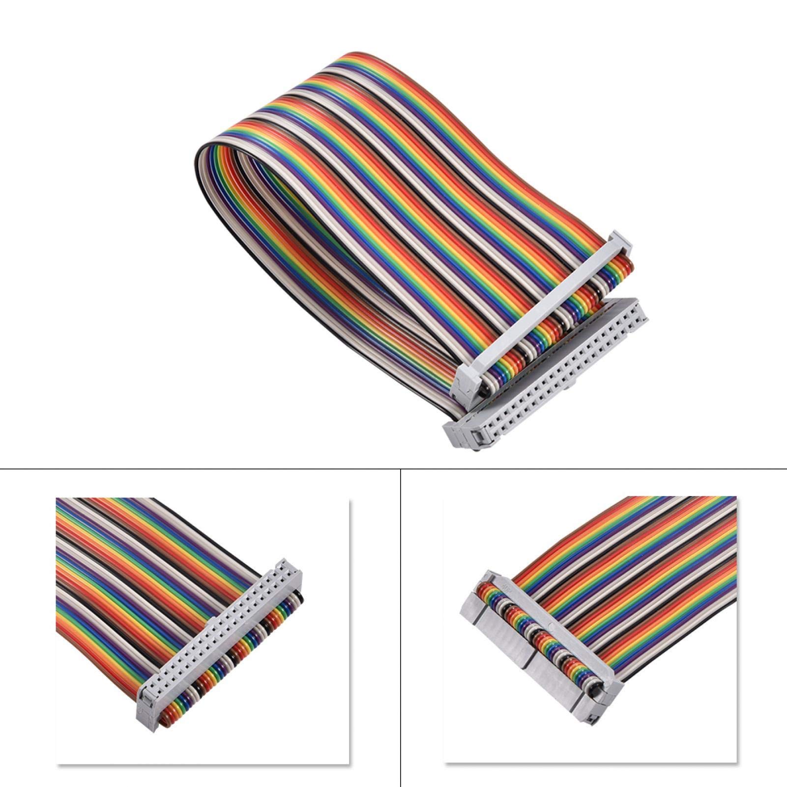 Female to Female GPIO Ribbon Cable 40Pin, Rainbow Ribbon Adapter Cable for Banana Pi/Raspberry Pi 2/3 with Good Contacts and Suitability