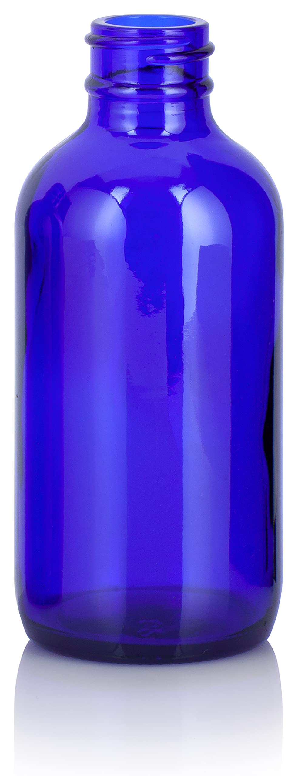 4 oz / 120 ml Cobalt Blue Glass Boston Round Bottle with Black Treatment Pump (12 Pack)