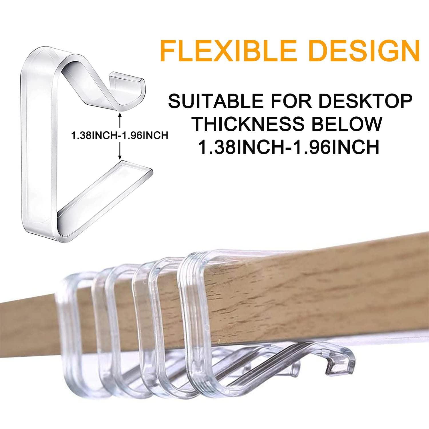 48 Pieces Transparent Clear Tablecloth Clips, Plastic Table Cloth Clips,Windproof Table Cover Holder Clamps,Table Cloth Holder for Christmas Home Wedding Party Indoor Outdoor Camping Picnic (Large)