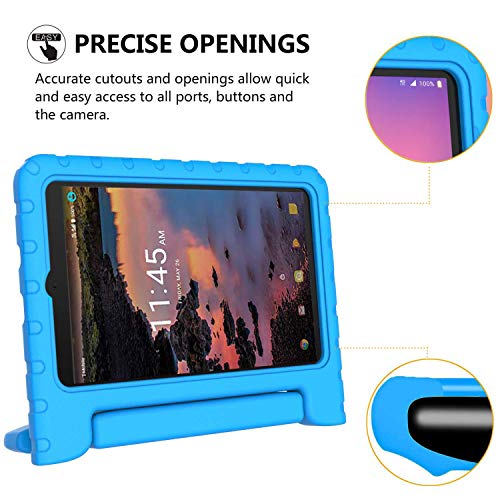 BMOUO Kids Case for Alcatel Joy Tab 8 2019/T-Mobile 3T 8 Tablet 2018/A30 Tablet 8 2017, Lightweight Kid-Proof Handle Stand Case for Alcatel Joy Tab 2019/Alcatel 3T 8 2018 / A30 8 inch 2017 - Blue