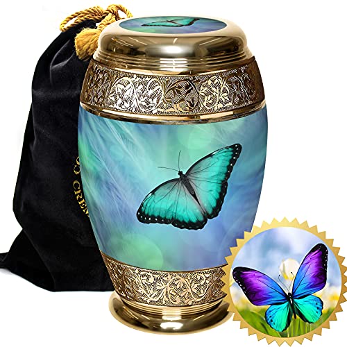 Bokeh Butterfly Urns for Human Ashes Adult Female Large, XL or Small Urns for Human Ashes & Urns for Ashes Adult Female for Home Burial Butterfly Urn