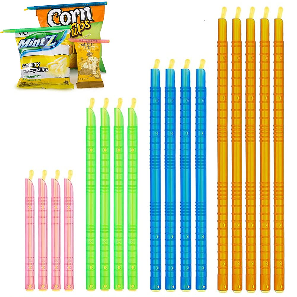 16 PCS Bag Sealer Sticks, Reusable Bag Clips Chip Clips, Bag Sealer Sealing Clips Sticks