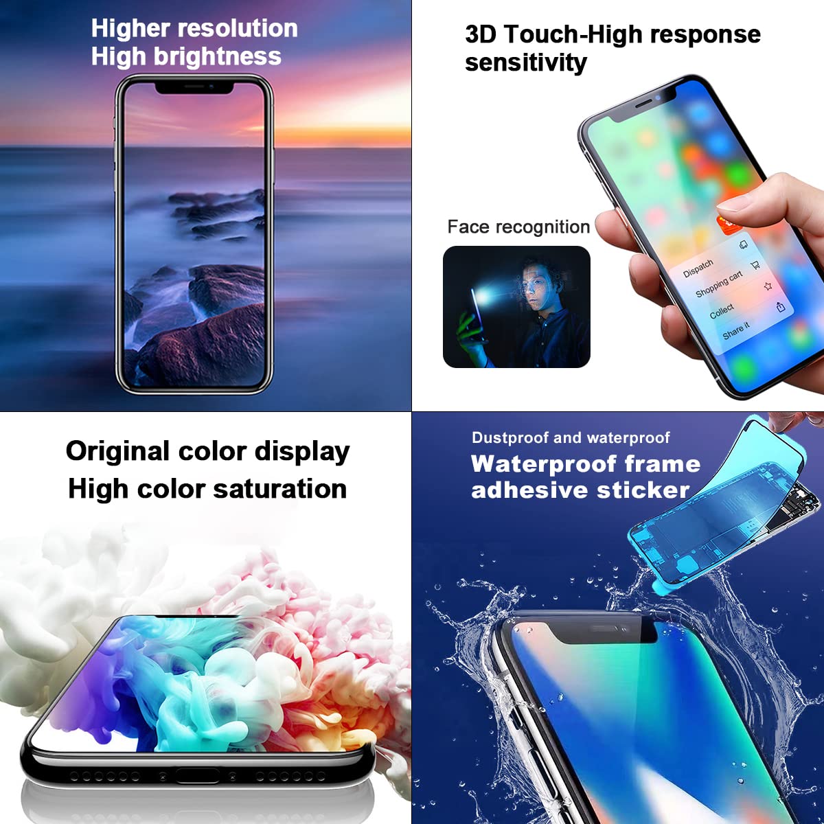 EFAITHFIX for iPhone 11 LCD Screen Replacement 6.1 Inch Frame Assembly LCD Display and 3D Touch Screen Digitizer with Repair Tools Kit for A2111, A2223, A2221 with Waterproof Adhesive Tempered Glass