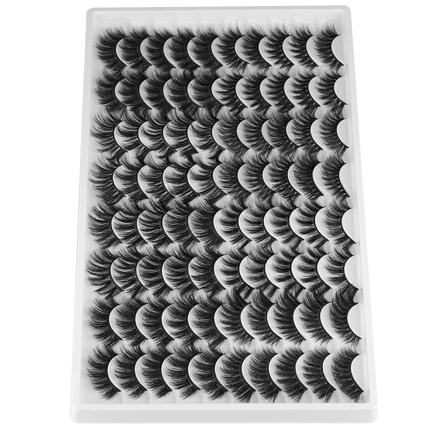 Mink Lashes Faux False Eyelashes Dramatic Natural Look 8 Styles Fake Eyelashes Pack 18-22MM Thick Crossed Fluffy Volume Reusable Eyelashes 3D Multi-layered Cat Eye&Round Shape by Boahankuke
