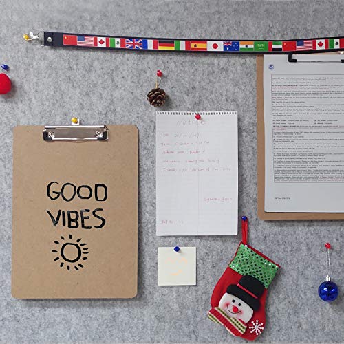 Clipboards,Set of 6 Multi Pack Clipboard, ECO Friendly Durable Wooden 9"x12" Hardboard | Holds 100 Sheets! with Strong Hangable Low Profile Clip | Standard A4 Letter Size Office Classroom Supplies