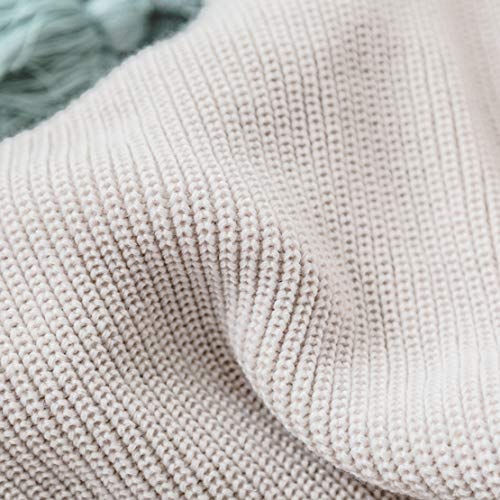 famibay Knitted Pillow Covers with Pompoms Tassel Boho Striped Cable Knit Throw Pillow Cases Decorative Pillow Cushion Cover Set for Home Sofa Couch Bed 18β x 18β Beige