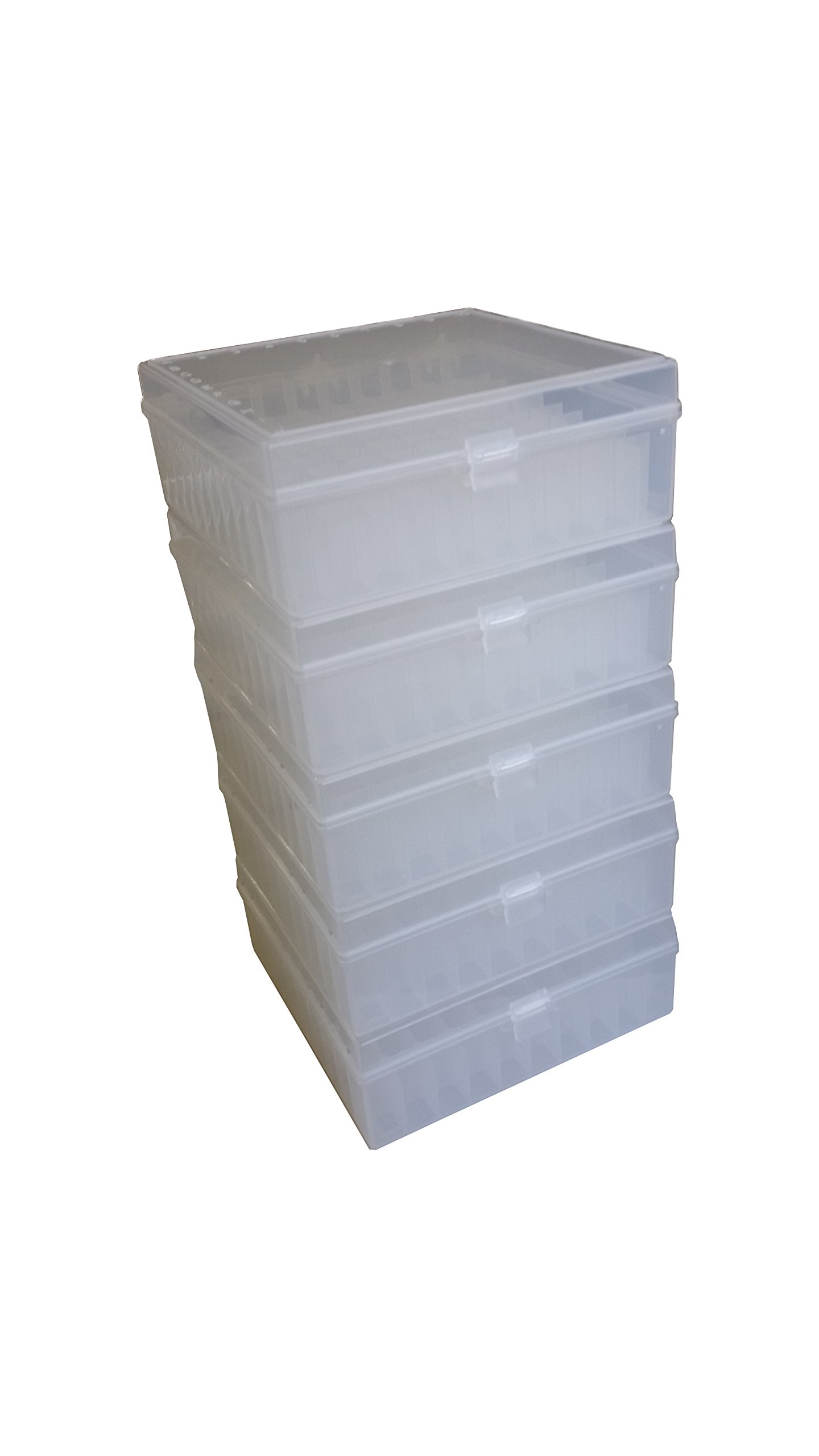 Argos R3125 Translucent Polypropylene 100 Place Microcentrifuge Tube Cryogenic Storage Box with Natural Lid for 0.5, 1.5 and 2.0mL Microcentrifuge Tubes (Pack of 5)