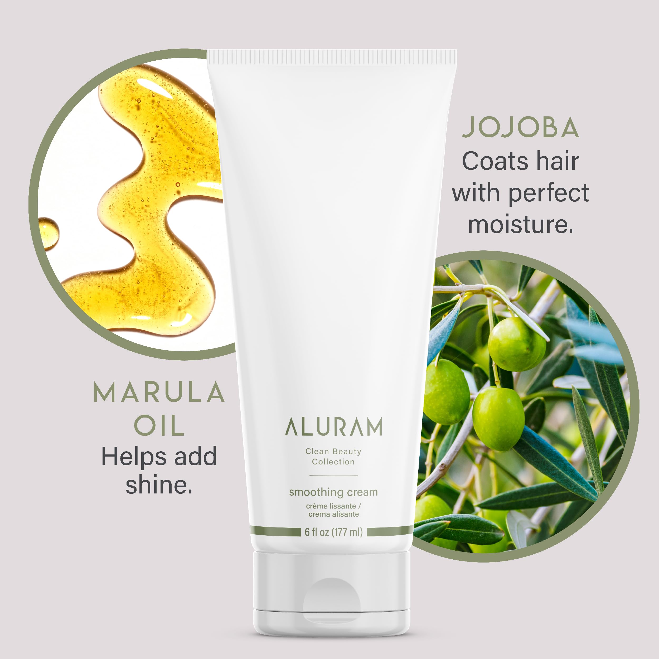 ALURAM Coconut Water Smoothing Cream, Frizz-Free Shine for All Hair Types, 6 Fl Oz