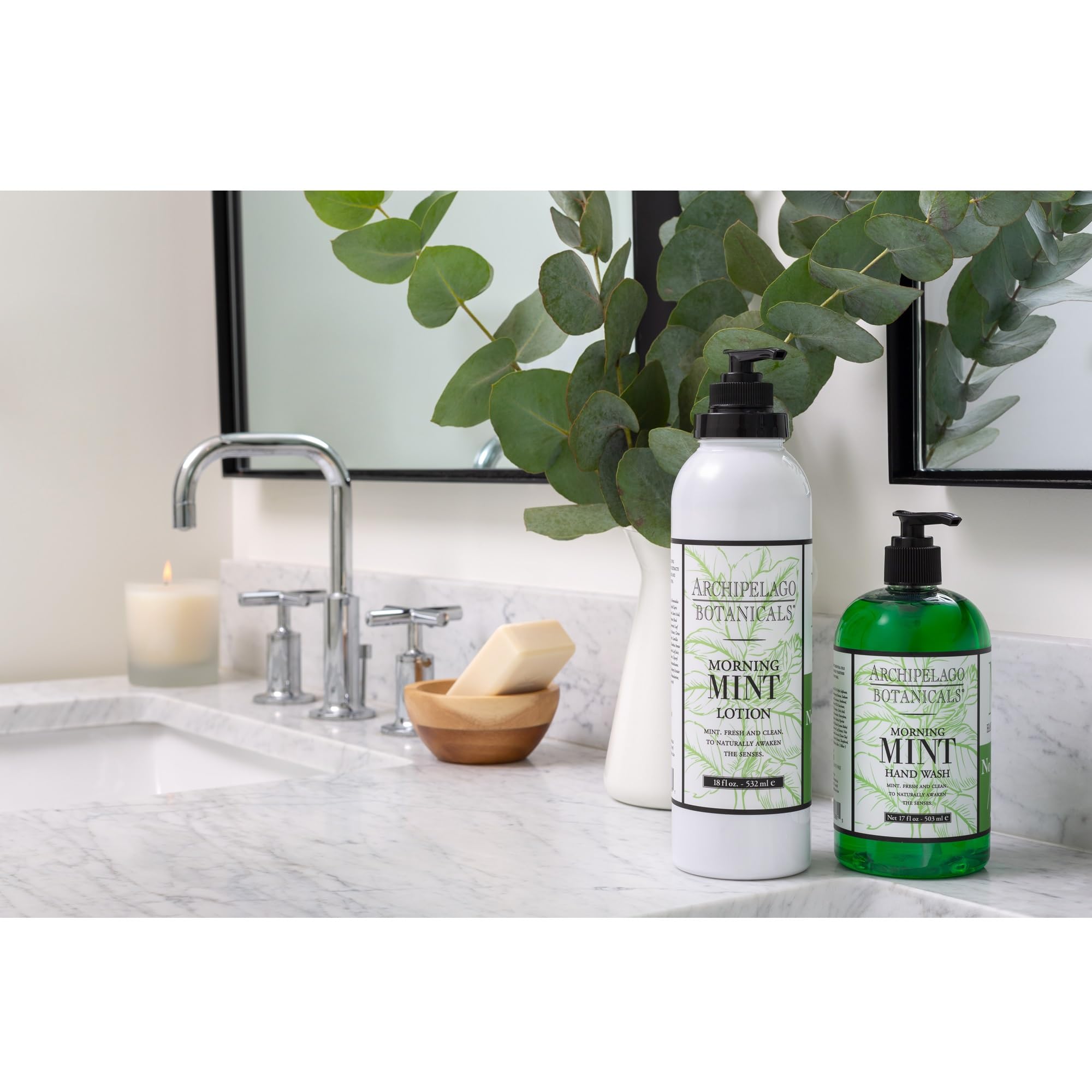 Archipelago Botanicals Morning Mint Lotion, Energizing and Invigorating Lotion for Smooth Skin, Scented Body Lotion Free from Parabens, Phthalates and GMOs (18 oz)
