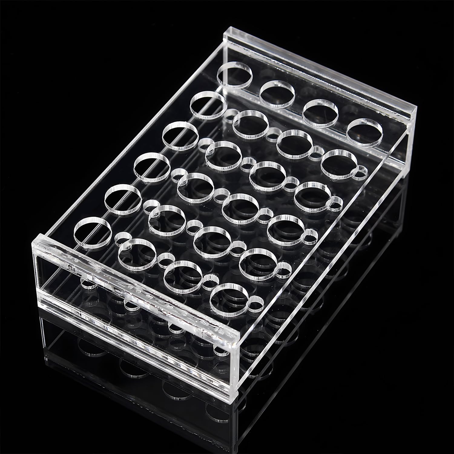 2 Pack Acrylic Test Tube Rack, 24Wells, for 5/9â OD Tube (13 Âą0.1mmďźMAX for 14mm) Centrifuge Tube Holder for Labortory Holder Lab Test Tube Transparent