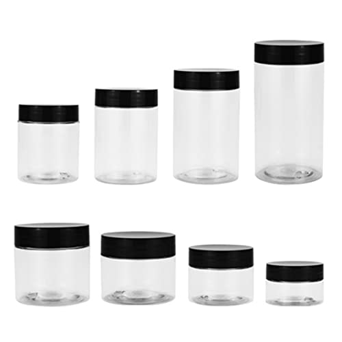 16 pcs Jar Cylinders Clear Cosmetics Ml Empty Face Pills for Mouth Jars Sample Eye Cream Storage Size Powder Bottles Transparent Tea Shadow Container Makeup Home Bottle Black