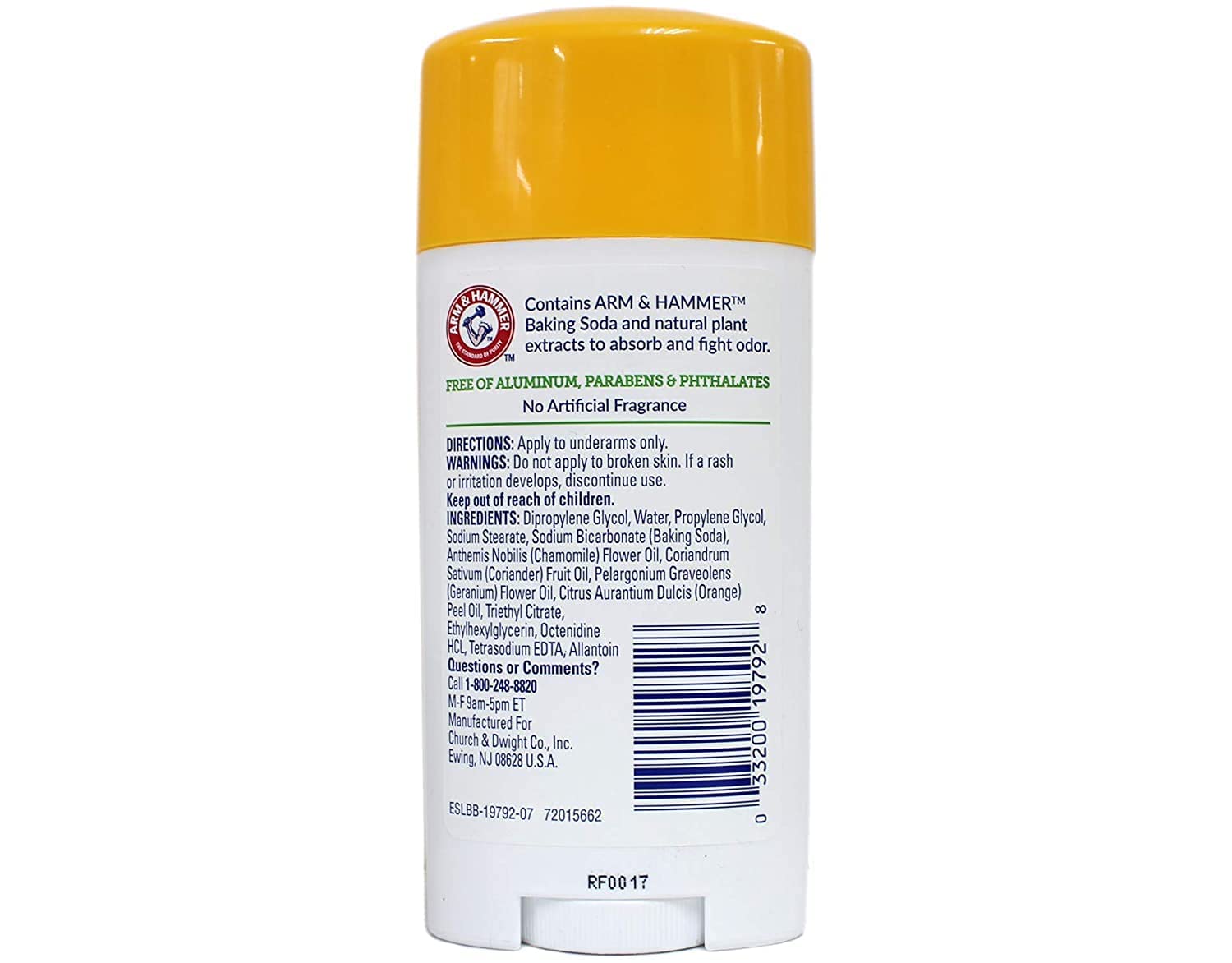 Arm & Hammer Essentials Natural Deodorant, Unscented, 2.5 Ounce (Pack of 4)