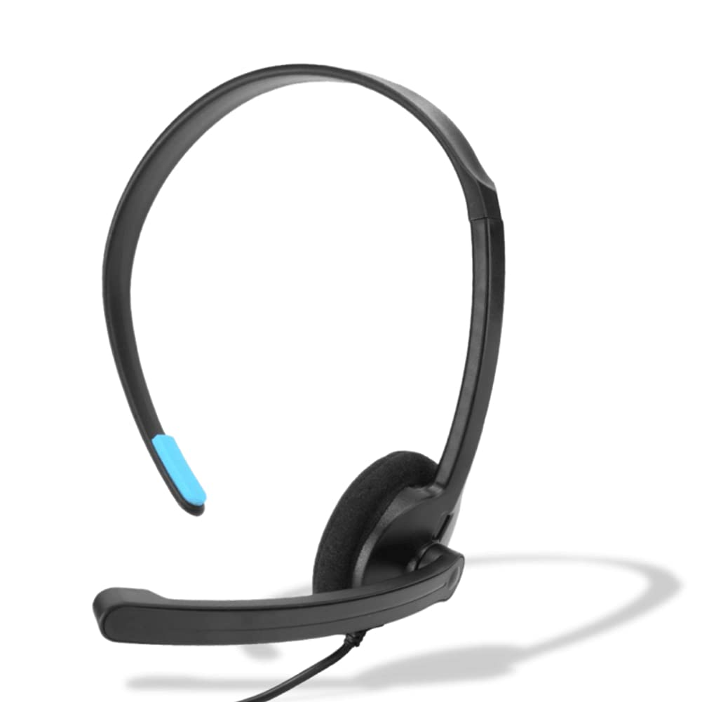 Call Center Headset, 3.5mm 360 Degree Rotating Earmuffs Retractable Headband MIC Service Call Center Headphone for Computers Phones Desktops PC Tablet Office Home