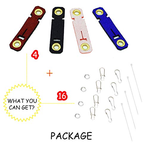 Bonaweite 4Pack Birds Foot Rings, Parrot Leg Bands Opening Feet Ring, Suede Cloth Bird Foot Protector Identification for Pigeons African Grey Cockatoo Macaw Ringneck Parakeet Cockatiel