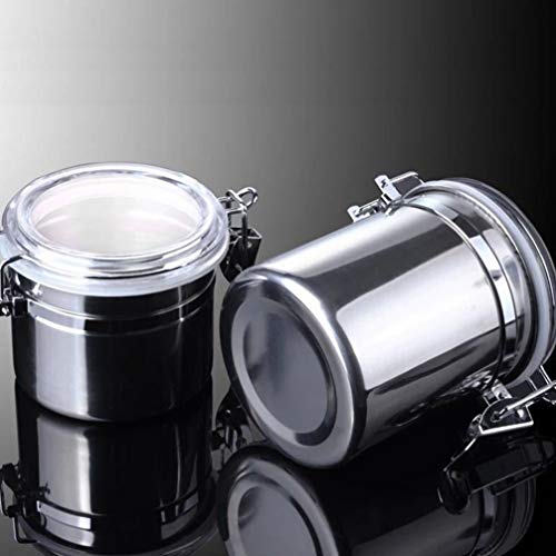 EXCEART Airtight Coffee Container Stainless Steel Container Coffee Beans Storage Vault Coffee Canister Jar 12cm x 17cm