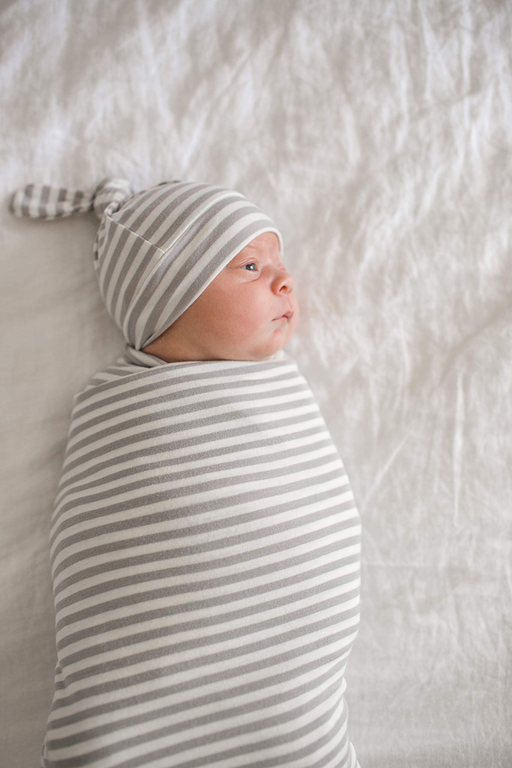 Baby Beanie Hat Top Knot Stretchy Soft"Everest" by Copper Pearl