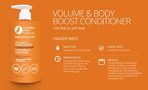 Australian Native Botanicals Natural Conditioner For Vegan Sulfate Free Conditioner For Men & WomenFine, Limp & Oily Hair, 17 Fl Oz