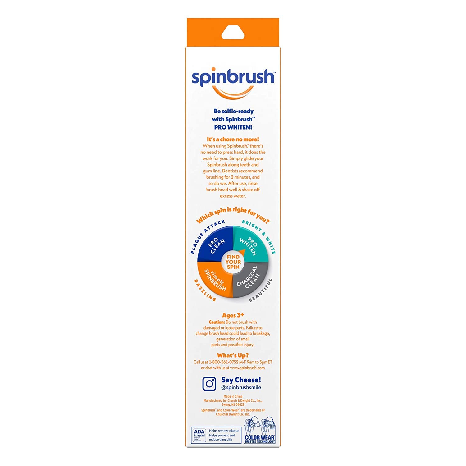 4 Pack: Arm and Hammer Spinbrush Pro Whitening Soft, Colors May Vary