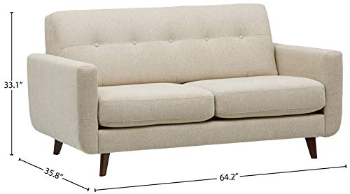 Amazon Brand β Rivet Sloane Mid-Century Modern Loveseat Sofa, 64.2"W, Shell