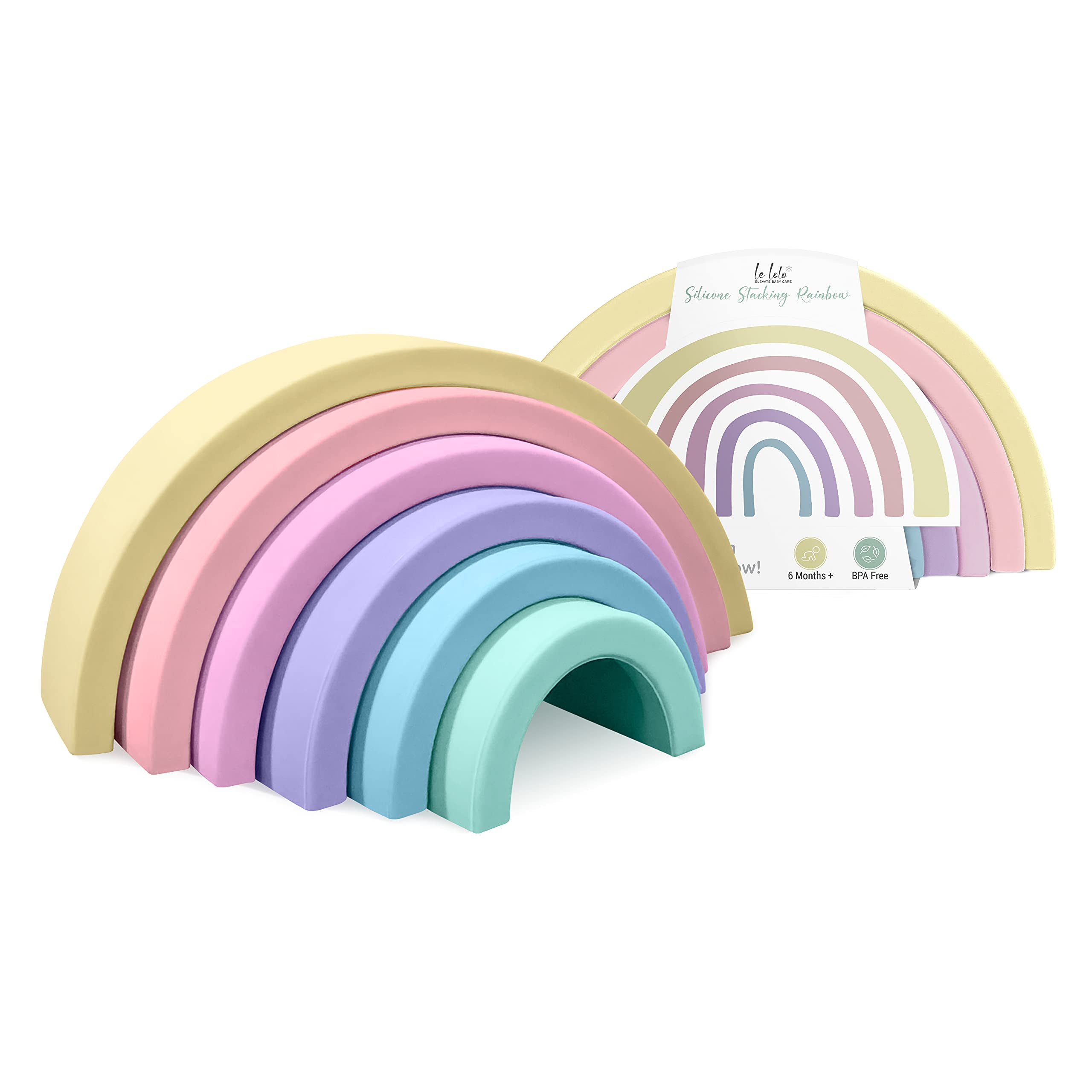 ANPEI Lelolo Silicone Baby to Toddler Rainbow Stacking Toy Silicone | from 0+ Months | Small