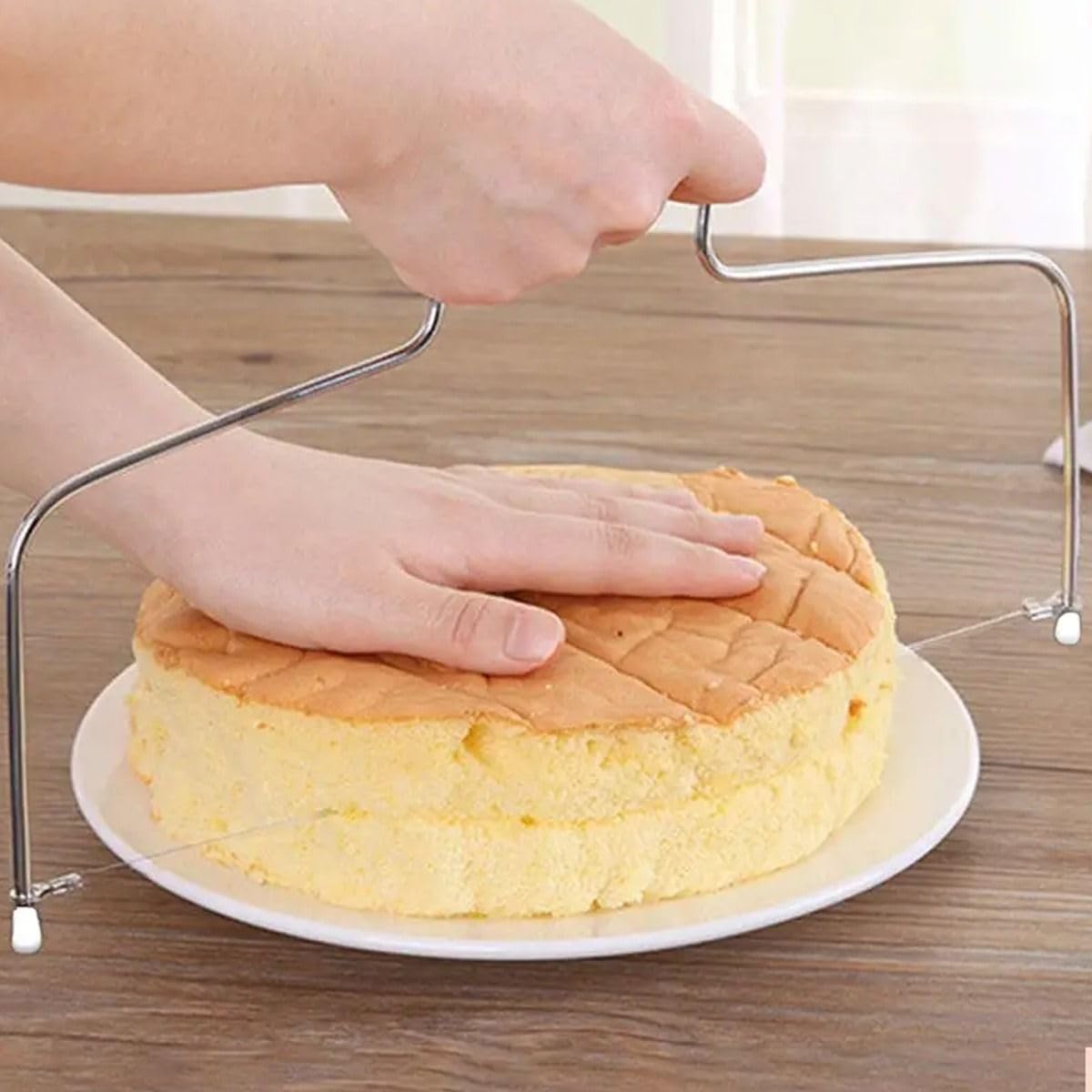 2-Wire Layer Cake Cutter Leveler Stainless Steel Adjustable Bread Cutting Slicer Kitchen Accessories Baking Tool