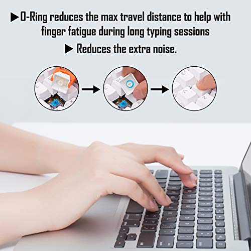Braylin 150Pcs Mechanical Keyboard Silicone O-Ring Ultra-Quiet Switch Dampener, for Cherry MX Key Switch Keyboards Dampers