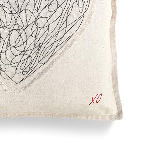 DEMDACO Love Notes XO Soft Cream 16 x 16 Acrylic and Cotton Fabric Throw Pillow