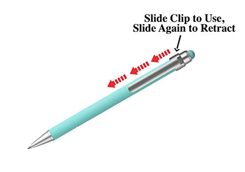 Express Pencils™ - Pastel Custom Pens with Stylus - Soft Touch Design - Personalized Metal Frame Printed Name Pens with Black Ink - Imprinted with Logo or Message (Assorted)