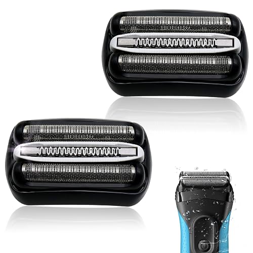 32B/21B Replacement Blade for Braun Series 3 Proskin Electric Shaver,Compatible with Braun S3 Wet and Dry Replacement Head,for Braun Foil Shaver Heads 3040s,3010s,340s-4,3000 Model Etc(2-Pcs)