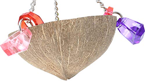 982 Coco Cup Bonka Bird Toys Natural Coconut Chew Grab Beak Parrot Parrotlet Budgie Finch Cockatiel Parakeet