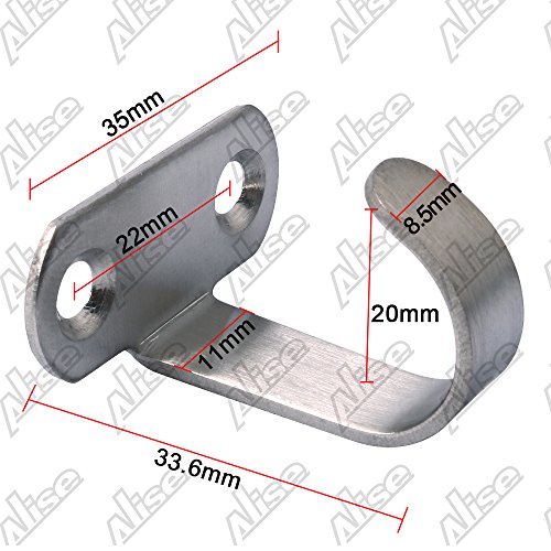 Alise X2208-12P Stainless Steel Ceiling Hook Towel/Robe Clothes Hook for Closet Top Bathroom Kitchen Cabinet Garage Utility Heavy Duty Screw Mounted,Brushed (12 Pack)