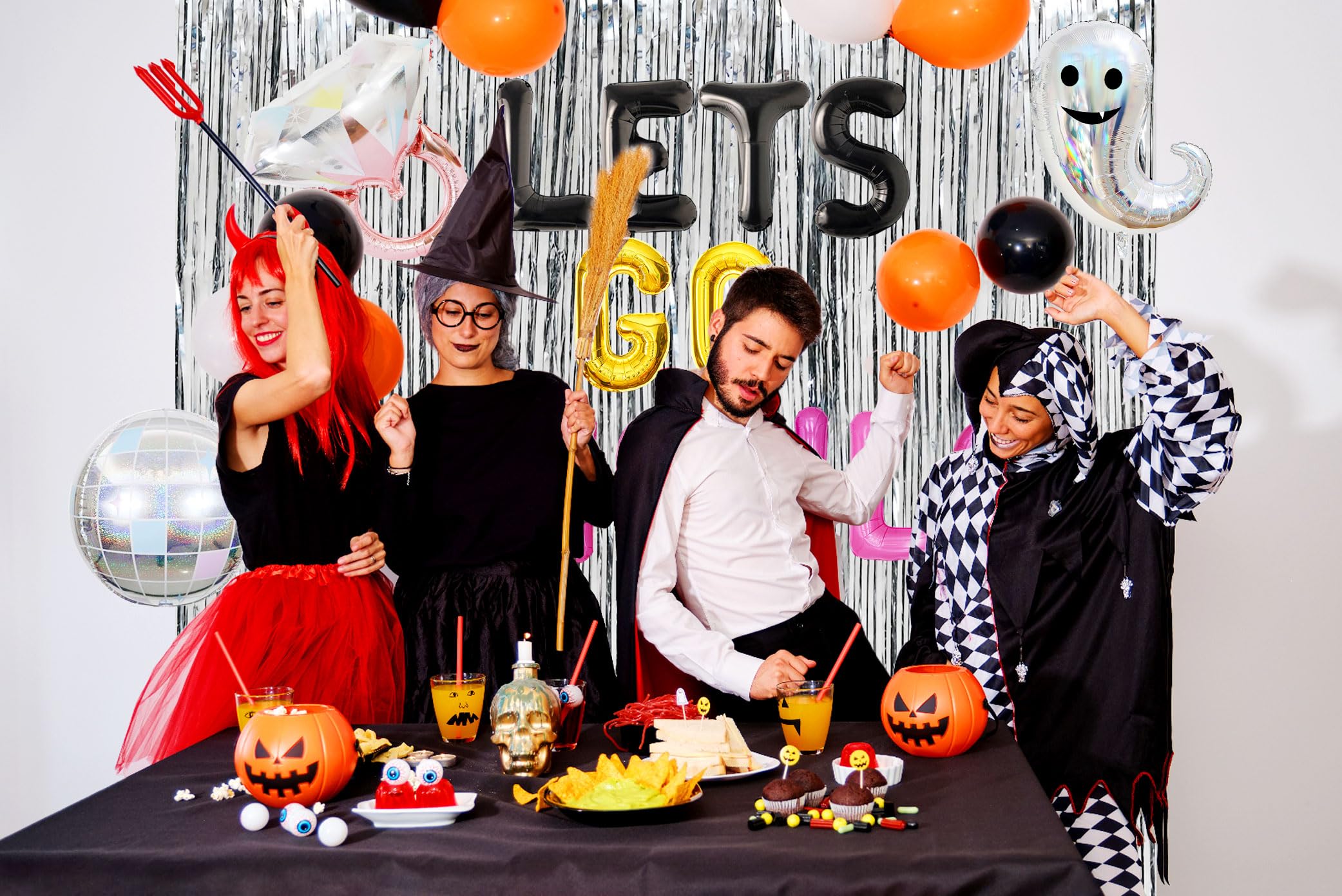 16 PCS Lets Go Ghouls Party Decorations Boos Before I Dos Balloons Halloween Bride Shower Bachelorette Engagement Bach Decor