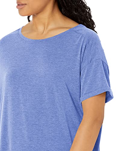 Amazon Essentials Women's Studio Relaxed-Fit Lightweight Crewneck T-Shirt (Available in Plus Size), Bright Blue Heather, XX-Large
