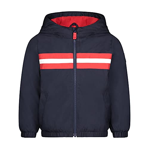 OshKosh B'Gosh baby boys Midweight Fleece Lined Windbreaker Transitional Jacket, Deep Navy Bandana Red, 18 Months US