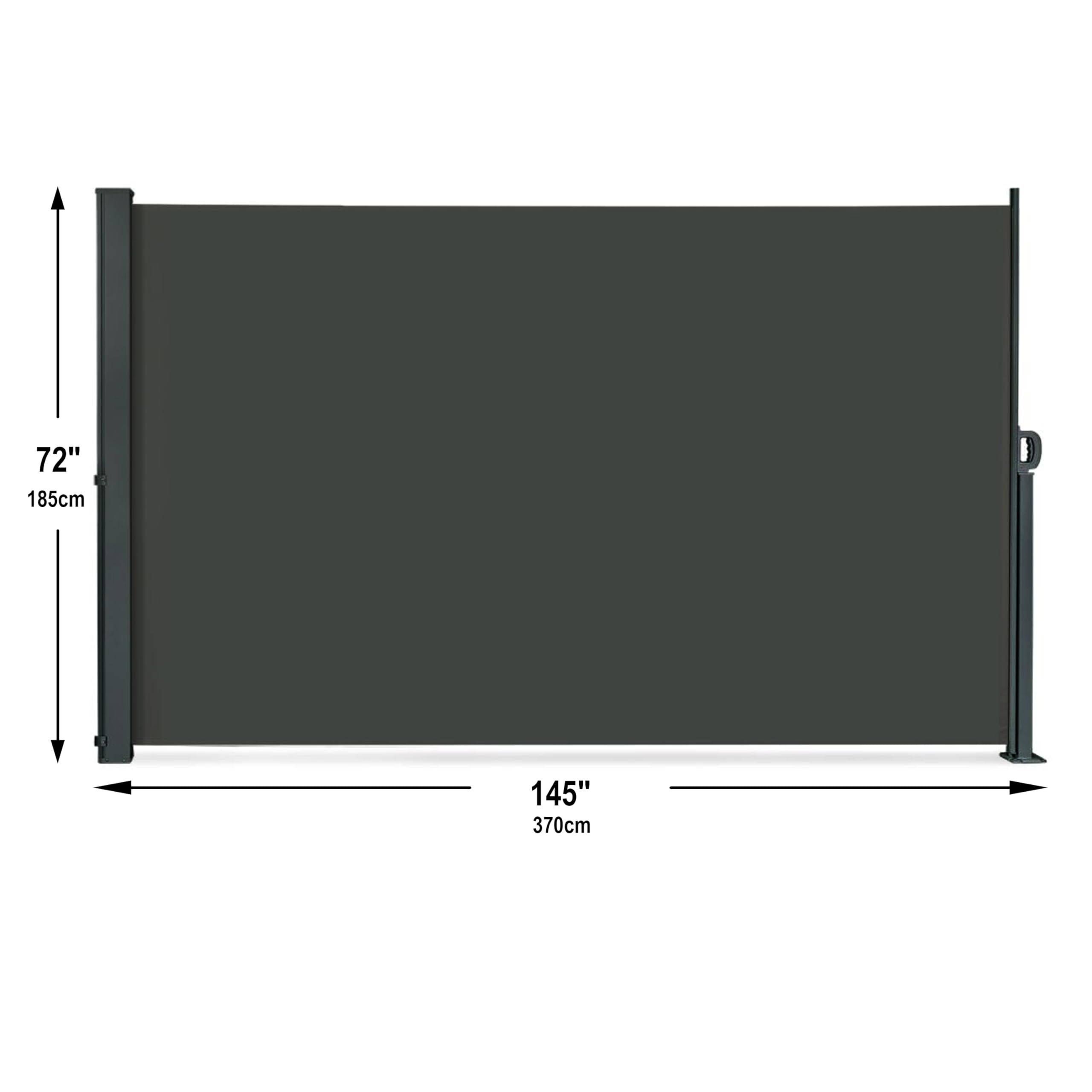 145" x 72" Retractable Side Awning,Waterproof & UV-Resistant,Folding Privacy Screen Room Divider Roll Up Balcony(Gray)