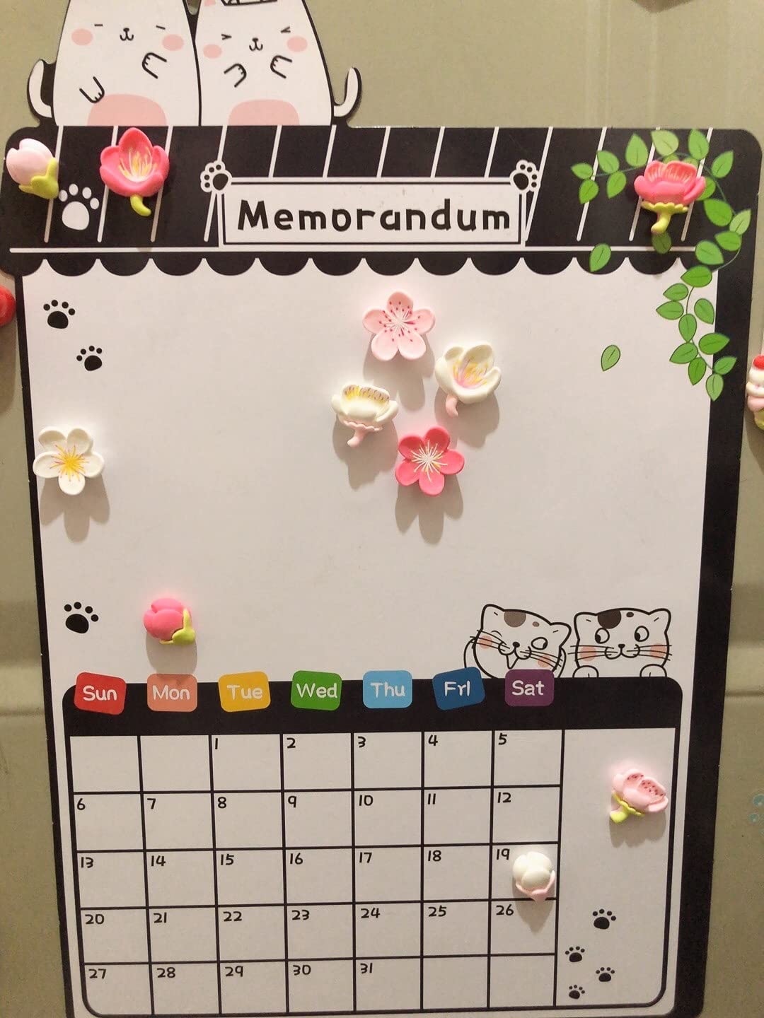 12 PCS Colorful Flower Fridge Magnet, Cherry Blossoms Refrigerator Magnets, Flower Magnets Novelty Office Home Kitchen Accessories Whiteboard Magnets