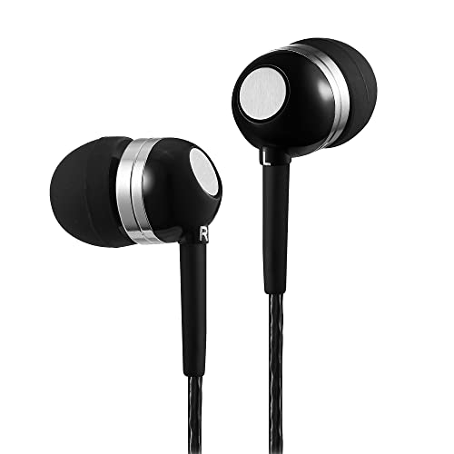 Betron in-Ear Headphones with Microphone - Balanced Audio Lightweight Tangle-Free Cord, Wired 3.5mm Jack