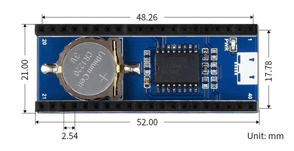 Coolwell Waveshare Precision RTC Module for Raspberry Pi Pico Series, Onboard DS3231 Chip with Female Pin Header Stackable Design