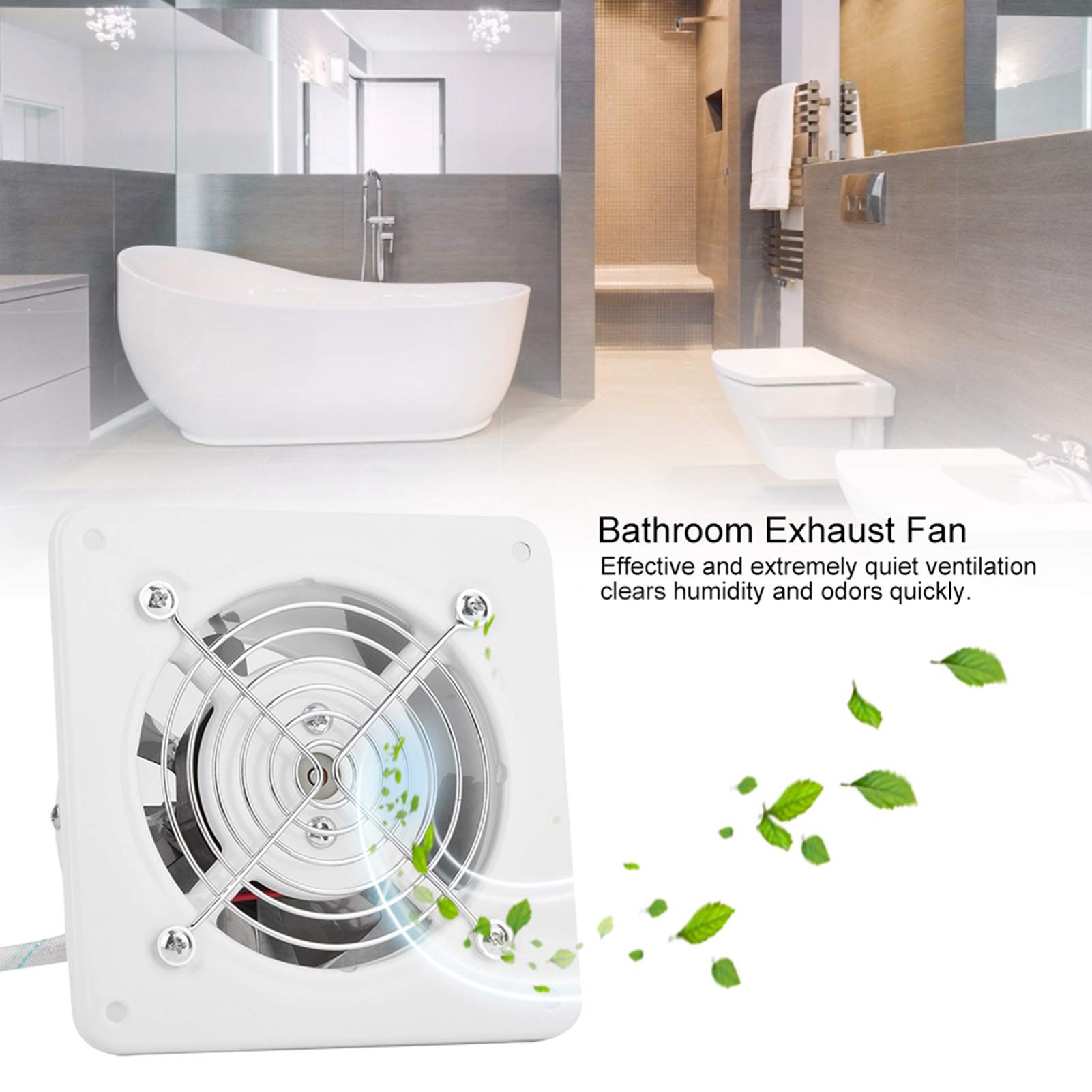 4-Inch 25W Silent Exhaust Fan, Kitchen and Bathroom Exhaust Fan, Window Type Ventilation Fan, Low Noise Air Vent Ventilation