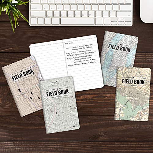 Field Notebook - Antique Map Patterns - Lined Memo Book (3.5"x5.5") - ELAN-FN-003L