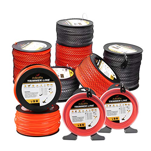 A ANLEOLIFE 3-Pound Commercial Square .155-Inch-by-280-ft String Trimmer Line in Spool,with Bonus Line Cutter, Orange