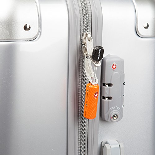 4 Pack TSA Approved Luggage Locks with Keys for Travel β Flexible Ultra Secure Mini Key Padlock & Metal Zinc Alloy Material β Orange