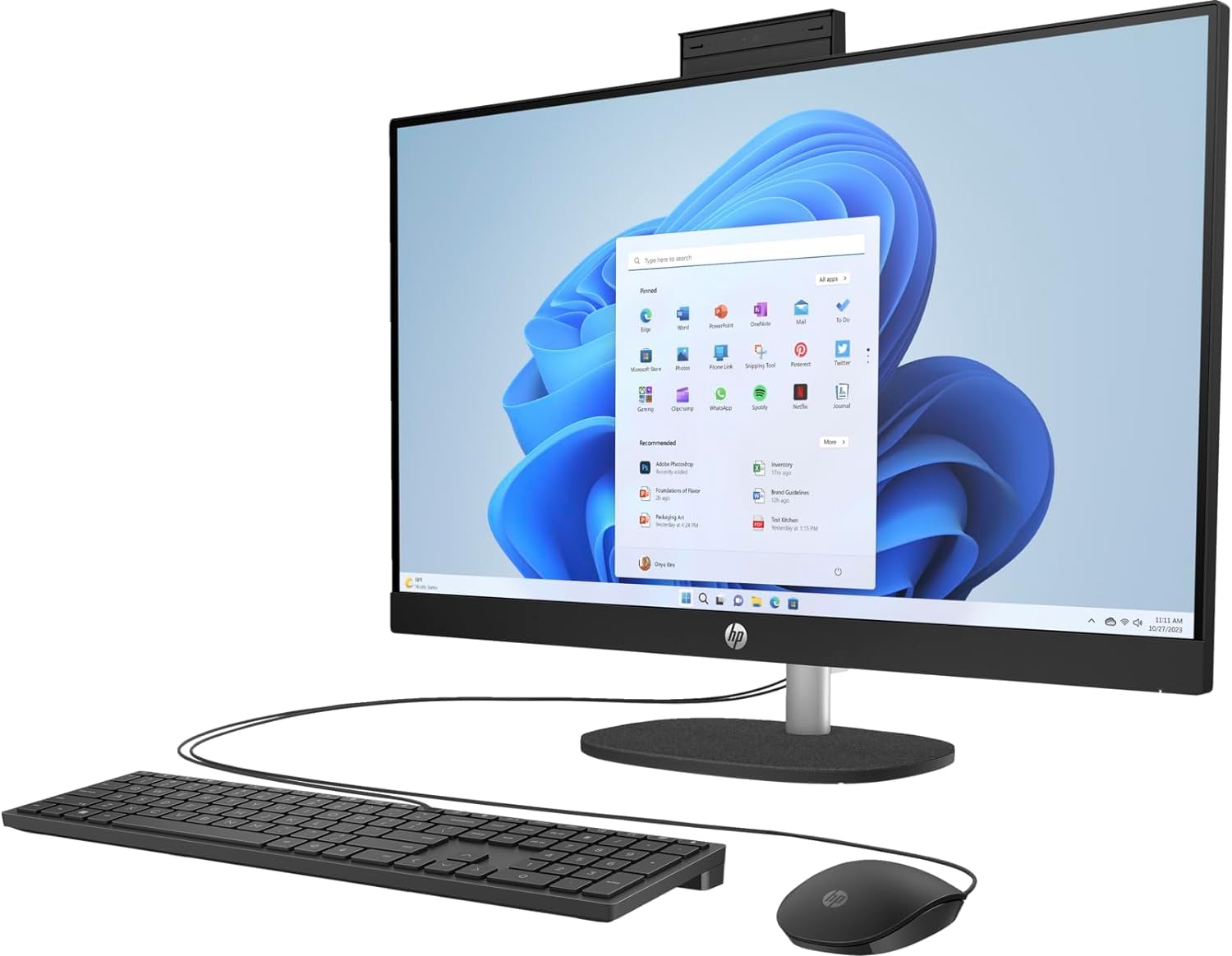 HP Pavilion 27 Touch Desktop 4TB SSD 32GB RAM (AMD Ryzen 7 Processor 8 Cores and Max Boost 4.30GHz, 32 GB RAM, 4 TB SSD, 27-inch FullHD IPS Touchscreen, Win 11) PC Computer All-in-One