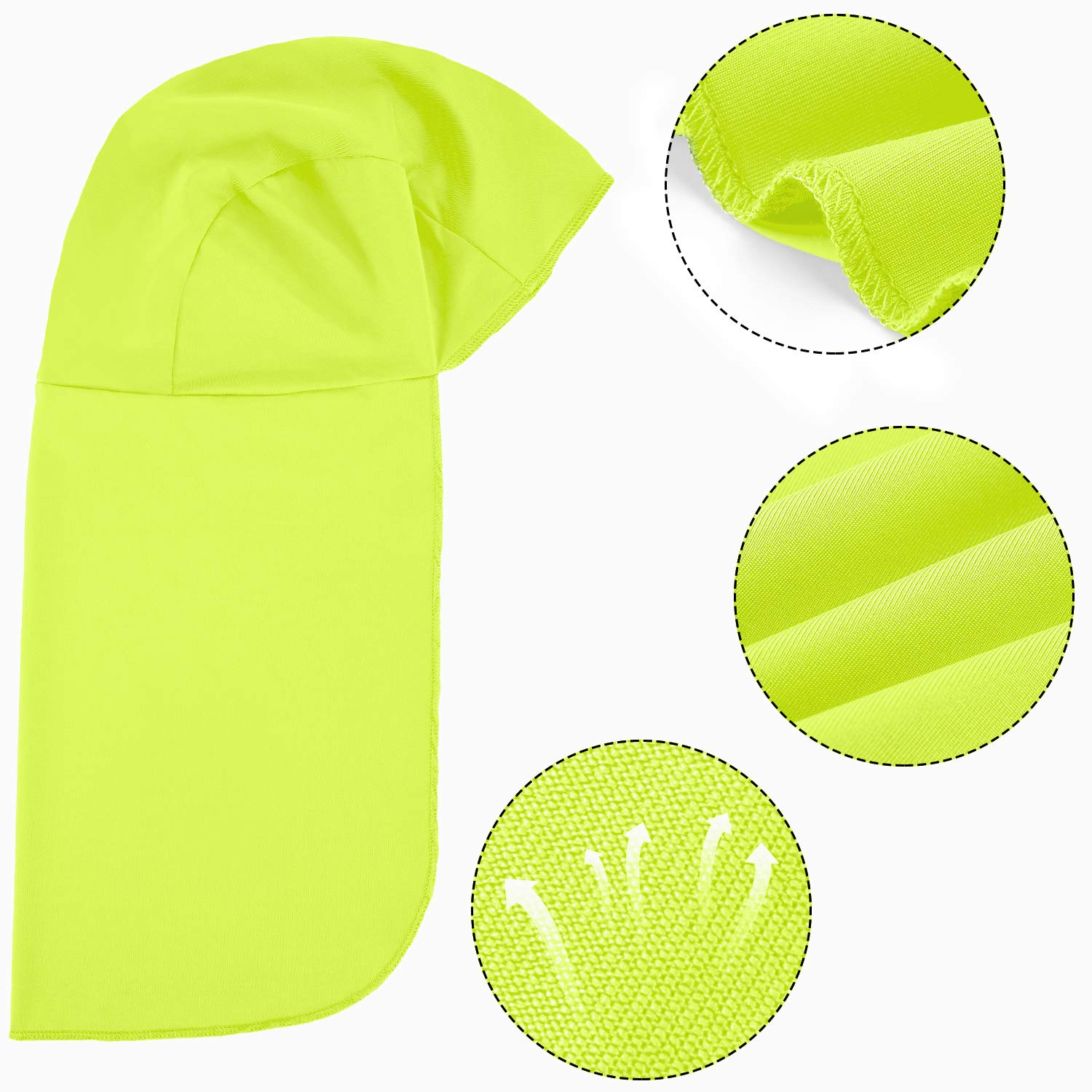 2 Packs Cooling Skull Cap Elastic Sun Shade Hat Neck (Grey)