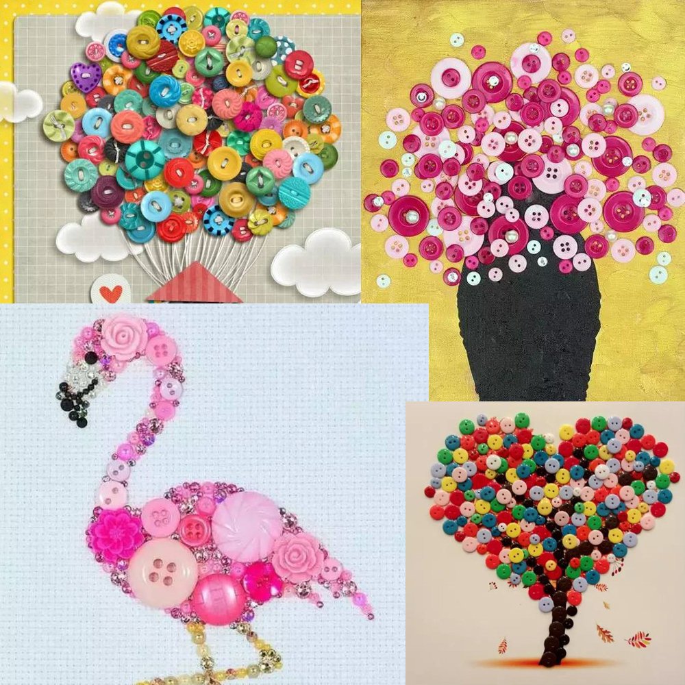 800 Pcs Assorted Sizes Resin Buttons,Round Craft Buttons for Sewing DIY Crafts,Children's Manual Button Painting